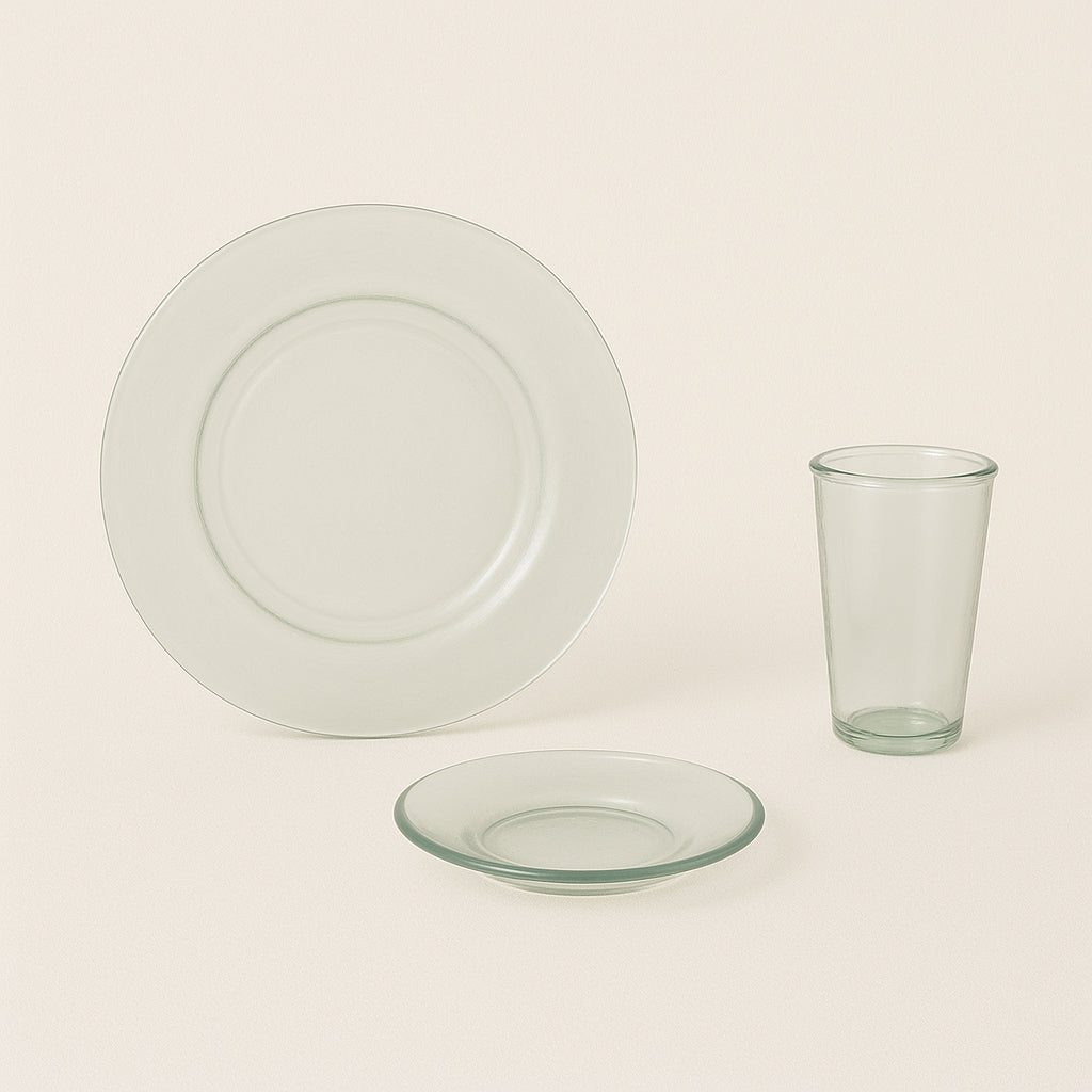 French Home Recycled Glass Urban 12-Piece Dinner & Drinkware Set ...