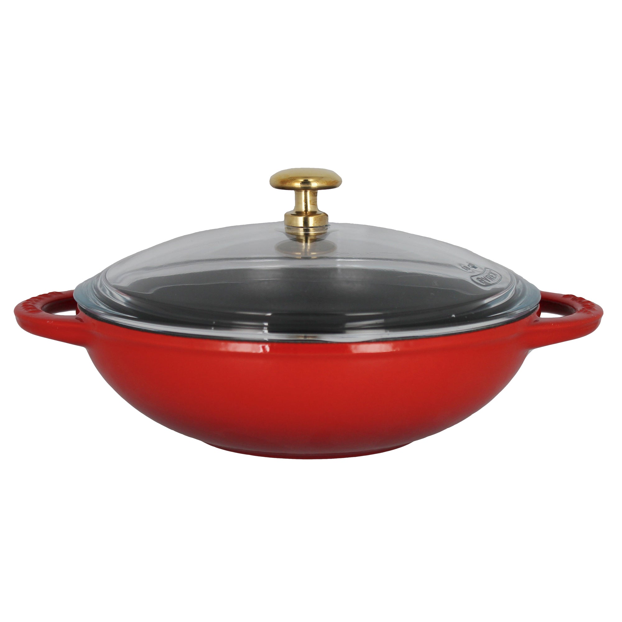 Chasseur French Enameled Cast Iron Wok with Glass Lid, 7-inch Diameter ...