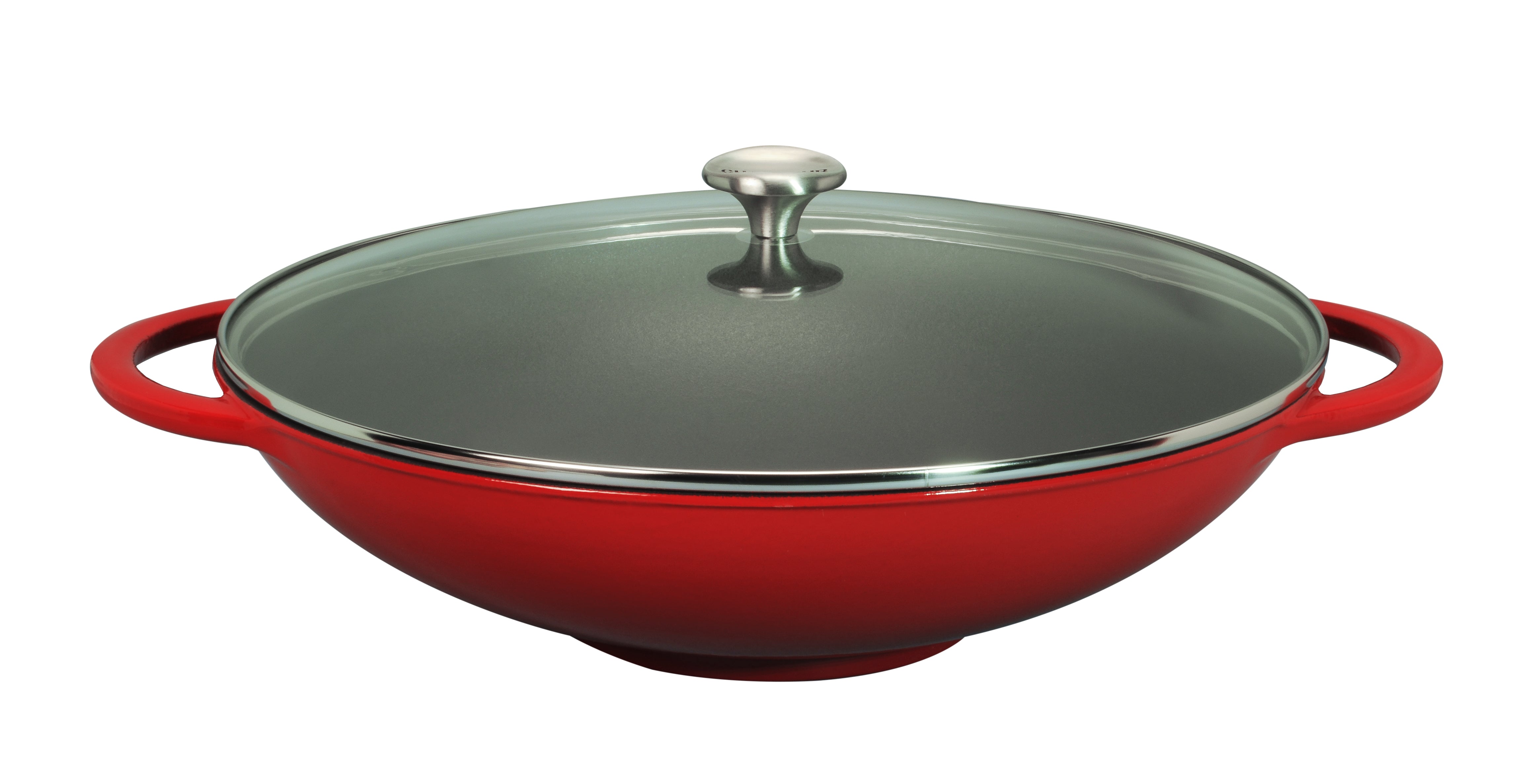 Chasseur French Enameled Cast Iron Wok with Glass Lid, 16-inch Diamete ...