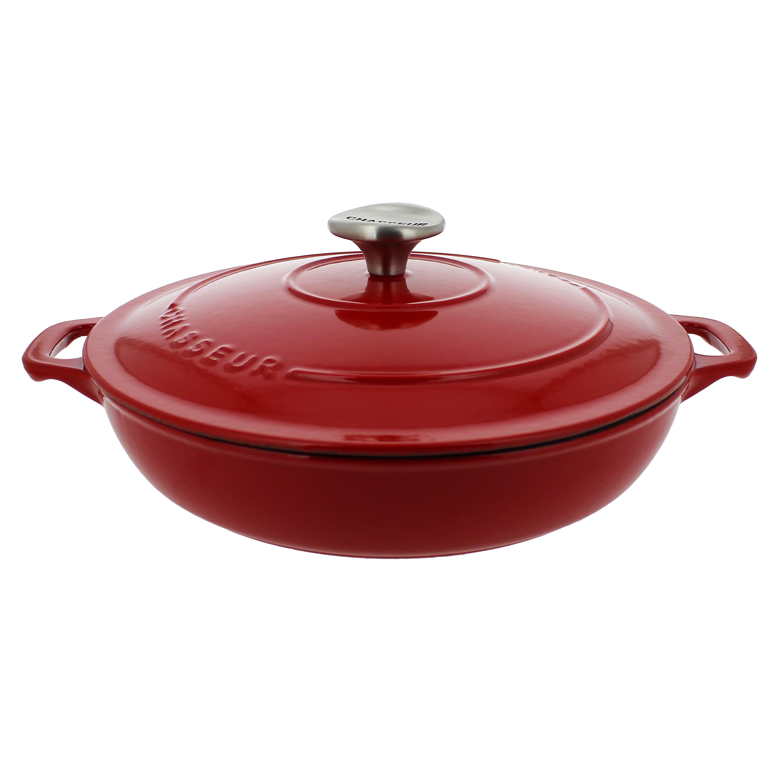 Chasseur French Enameled Cast Iron Braiser with Lid, 1.8-quart, Red ...