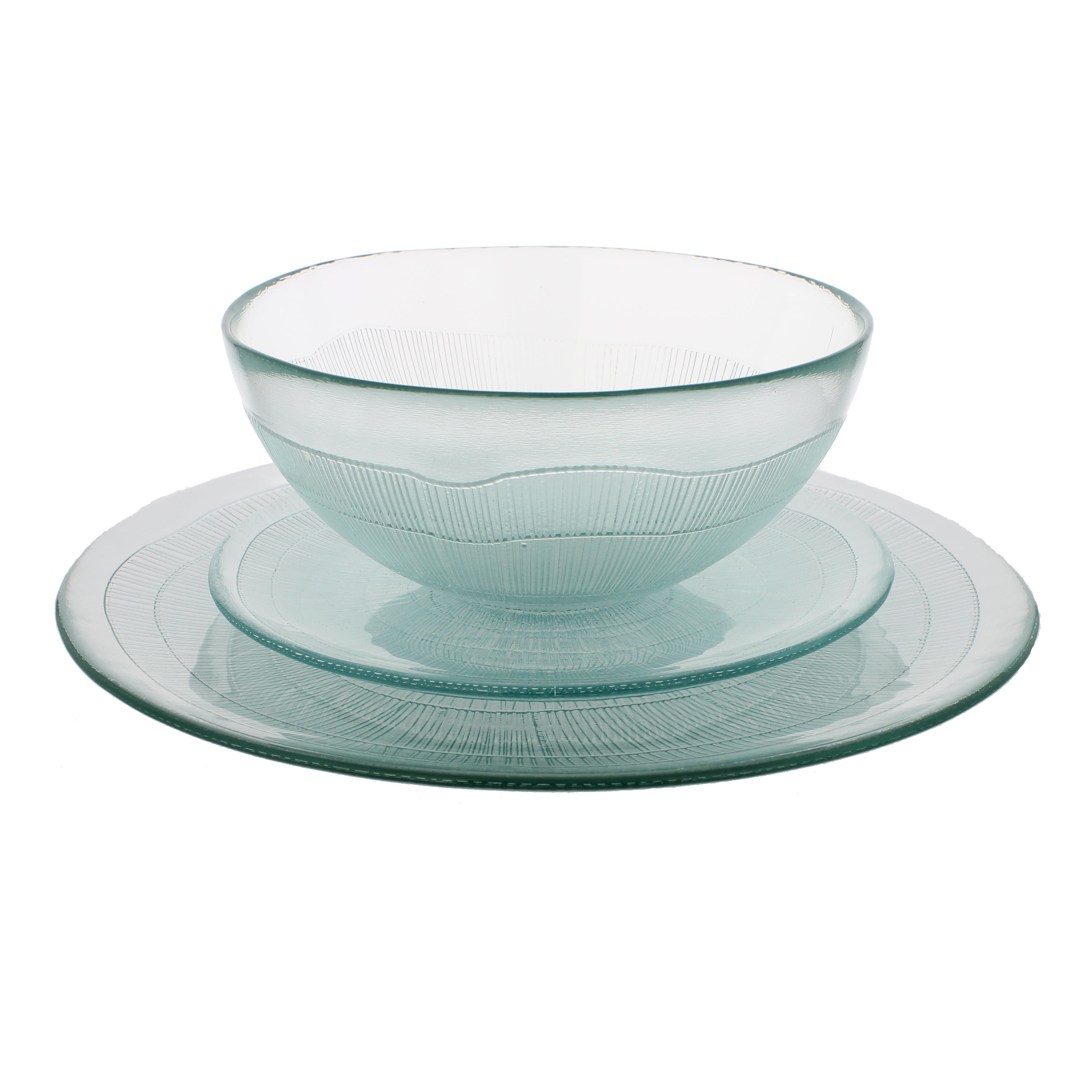 French Home Recycled Glass, 12 piece Birch Dinnerware Set, Service for ...
