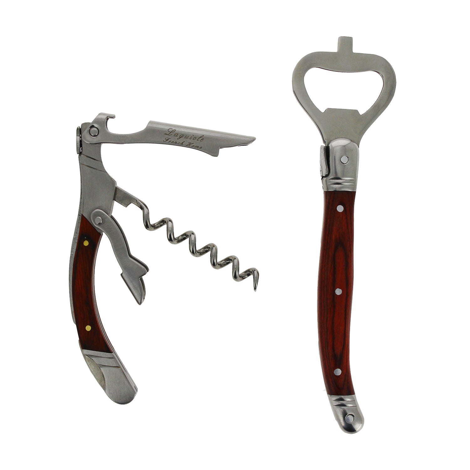 French Home Laguiole Bottle Opener Bar Set with Pakkawood Handles, 2 P ...